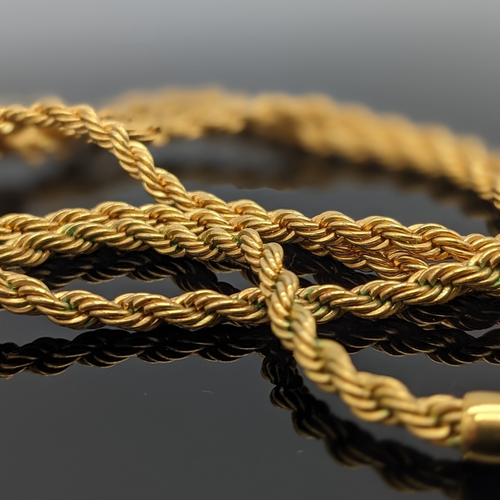 1980s Napier Gold Tone Rope Chain - Gem